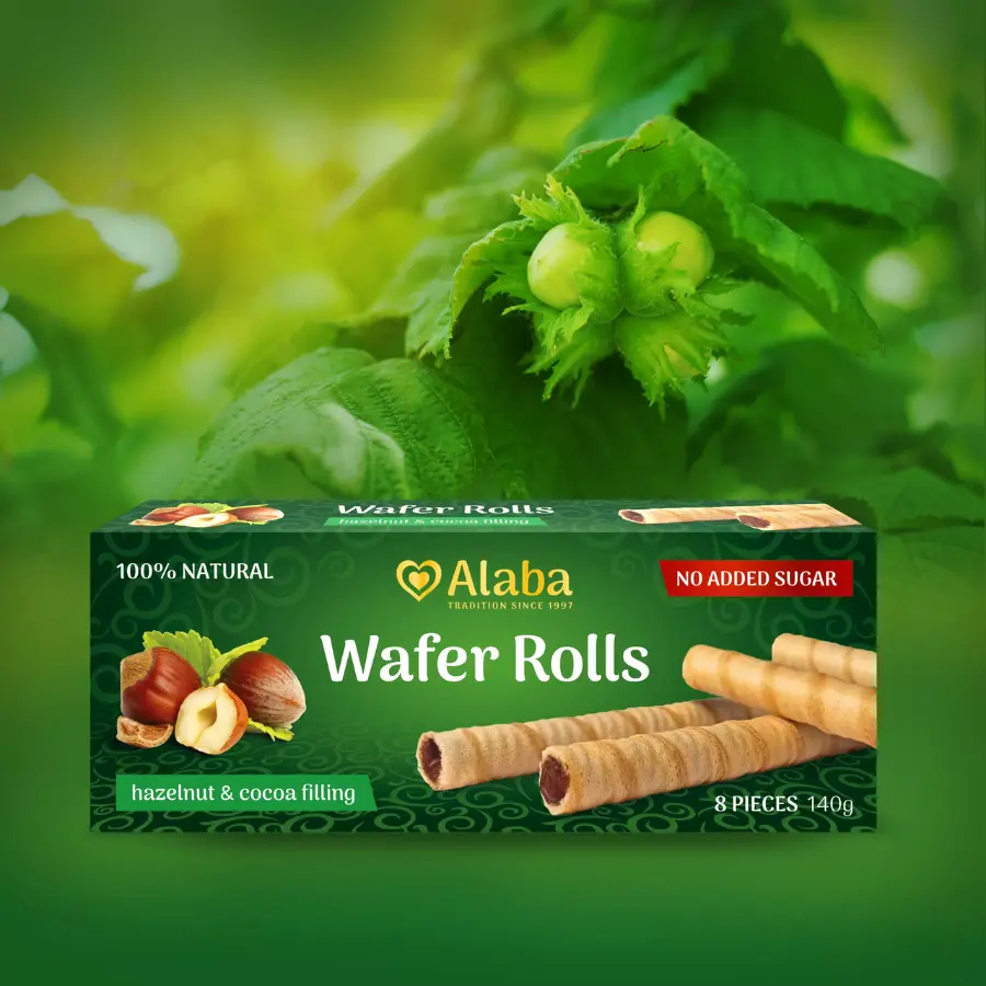 Alaba Water Rolls Hazelnut & Cocoa Filling | zain